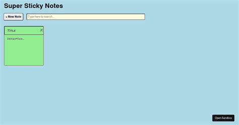 Sticky Notes App React Codesandbox