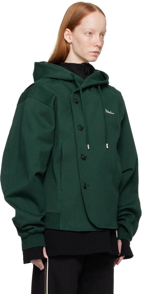 ader error green fluic hoodie ader error