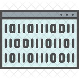 Binary Code Icon Download In Colored Outline Style
