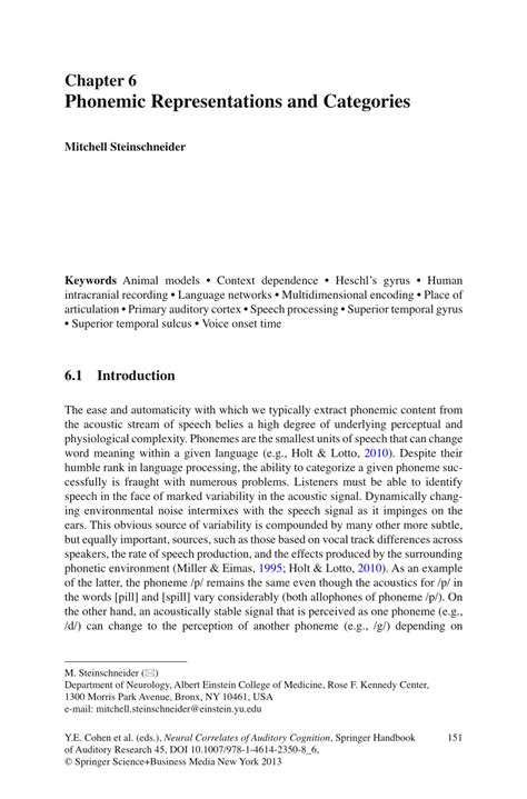 Pdf Phonemic Representations And Categories