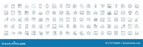 Identifying And Categorizing Line Icons Collection Sorting Labeling