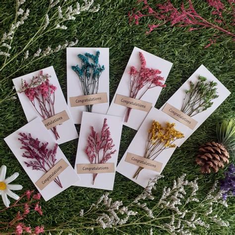 การ์ดดอกไม้แห้ง การ์ดอวยพร ปัจฉิมนิเทศ Congratulations ของขวัญปัจฉิม Th