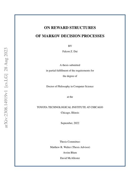 (PDF) On Reward Structures of Markov Decision Processes