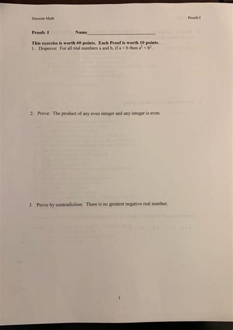 solved discrete math proofs 1 proofs i name this exercise is
