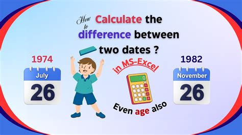 How To Calculate Difference Between Two Dates In Excel Calculate Age Using Datedif