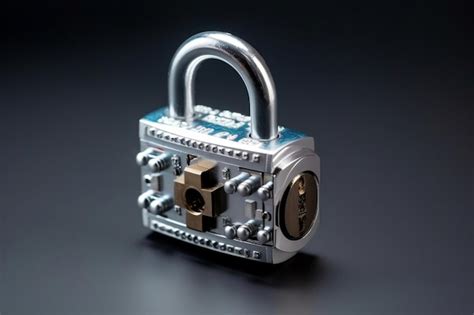 Premium Ai Image Closed Technological And Security Padlock Generative Ai
