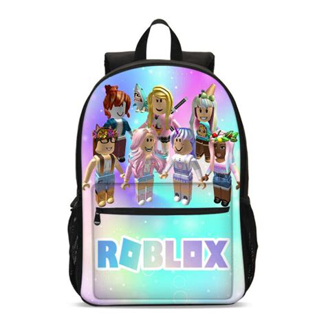 3pcs Girls Rainbow Roblox Backpack Lunch Bag Pencil Case Schoolbag On Onbuy