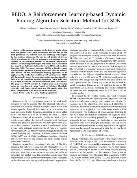 Pdf Redo A Reinforcement Learning Based Dynamic Routing Algorithm Selection Method For Sdn