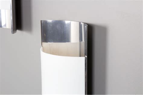 Vintage Aluminum And Plexiglass Wall Lights Chic Model With An Italian