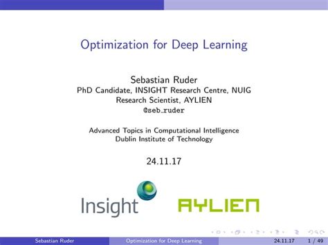 Deep Learning Optimization Methods Ppt