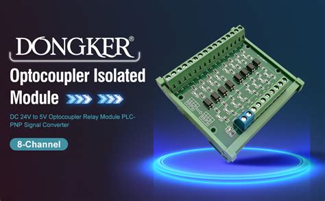 DONGKER Optocoupler Isolated Module DC V To V Channel Optocoupler Relay Module PLC PNP