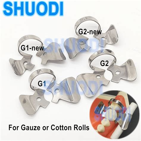 스테인레스 스틸 치과 고무 댐 클램프 거즈 또는 코튼 롤용 특수 클립 근관 치료 클립 홀더치과 기본 악기 Aliexpress