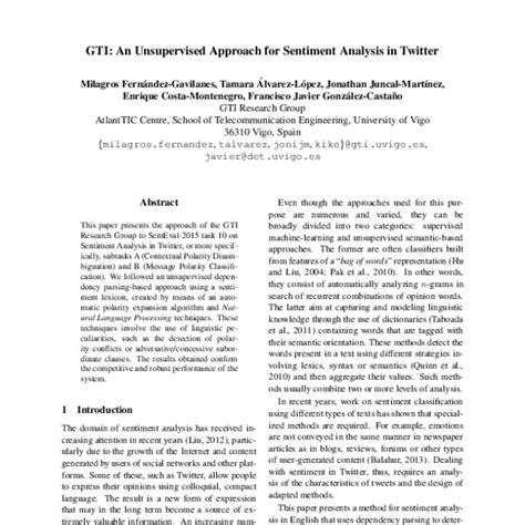 Gti An Unsupervised Approach For Sentiment Analysis In Twitter Acl Anthology