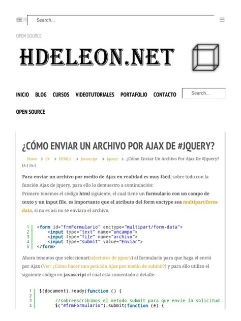 ¿cómo Enviar Un Archivo Por Ajax De Jquery Pdf J Query Script Java