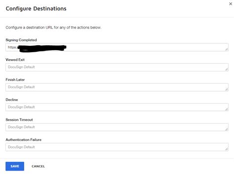 Docusignapi How To Update Destination Url Via Api In Docusign Stack Overflow