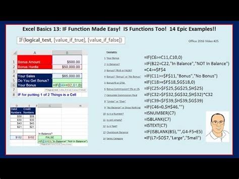 Excel Basics IF Function Made Easy IS Functions Too Epic Examples YouTube
