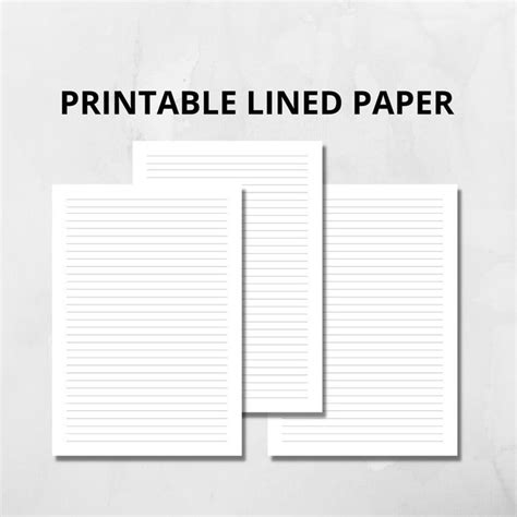 Printable Lined Paper Notes Writing Lined Sheets Printable PDF Note Paper Lined Pages A4 A5 Size
