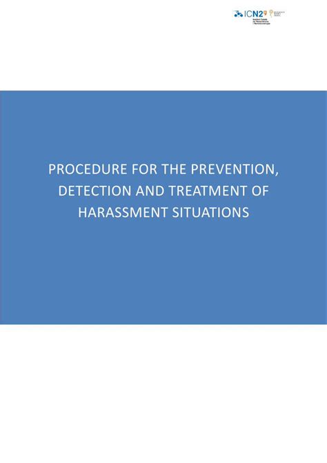 PDF PROCEDURE FOR THE PREVENTION DETECTION AND NTP Acoso Sexual En El Trabajo Of
