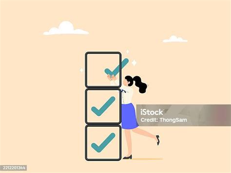 평가 또는 보고서 체크리스트 기준 할 일 목록 또는 완료된 작업 목록 개발에 대한 스톡 벡터 아트 및 기타 이미지 개발