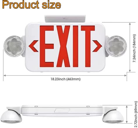 Buy Pack Red LED Exit Sign With Emergency Lights Commercial Emergency Exit Lights With