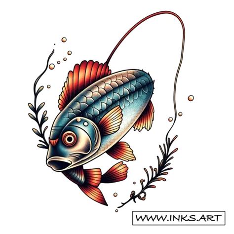 Tattoo Design Angler Fish With Fishing Rod Antenna Style Neotraditional Tattoo Design Angler Fish With Fishing Rod Antenna Style Neotraditional