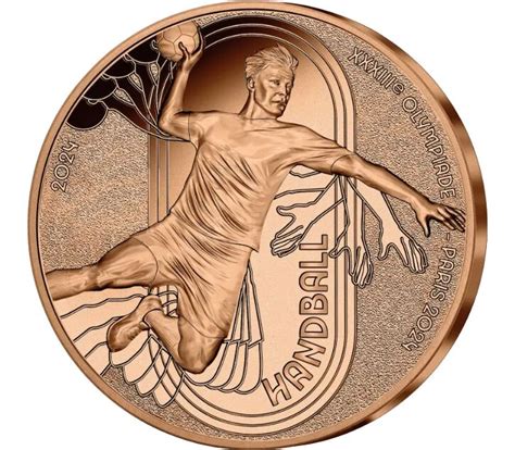 Купить монету 1 4 евро 2024 «Гандбол Олимпийские игры в Париже 2024 Франция в интернет магазине