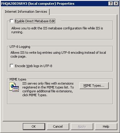 IIS Set MIME Types