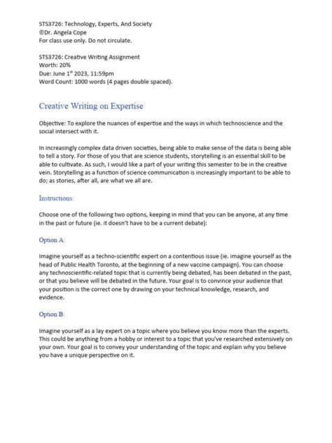 Creative Assignment 2 Pdf Expert Argument