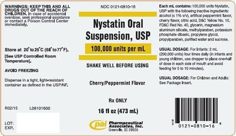 Nystatin Oral Suspension Fda Prescribing Information Side Effects