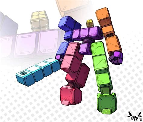 Tetris Mech By Noahpatchi On Deviantart Robot Concept Art Mech