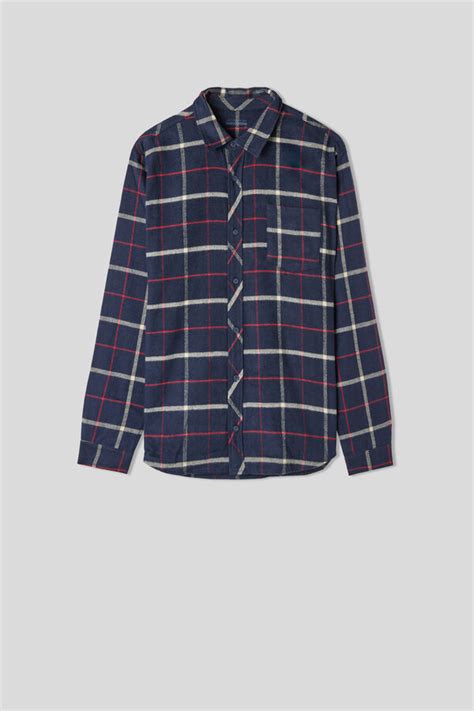 Check Pattern Brushed Plain Weave Shirt Intimissimi Check Pattern Brushed Plain Weave Shirt Intimissimi