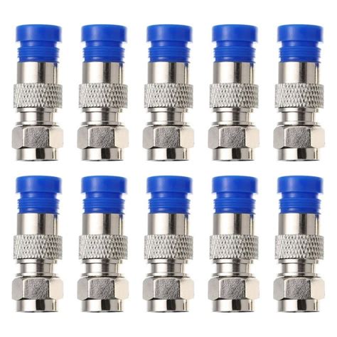 10pcs F Type Connector Coax Coaxial Compression Fitting Compression Connectors