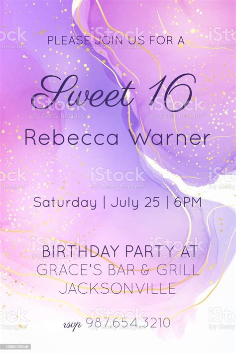 황금 선이있는 보라색 라벤더 액체 수채화 대리석 배경 파스텔 퍼리윙클 알코올 잉크 그리기 효과 웨딩 초대 메뉴 Rsvp에 대한