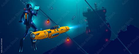 Underwater Autonomous Robot Exploration Sea Floor Underwater Drone