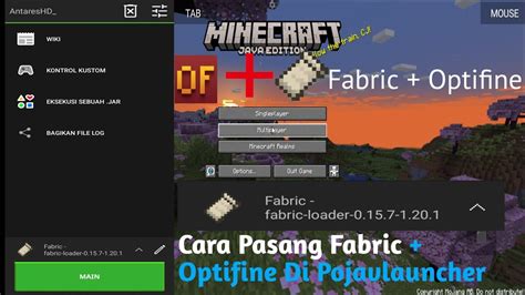 Cara Memasang Fabric Optifine 120 Di Pojavlauncher Youtube