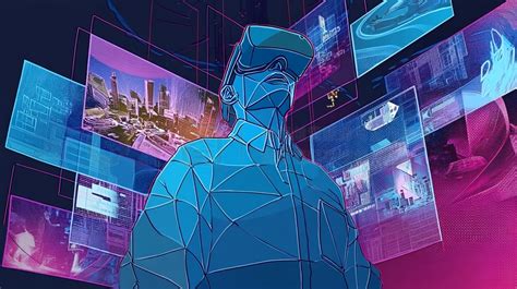 虚拟现实ai数字艺术 眼睛插画3d渲染未来感成年女性虚拟现实头盔几何图形科技场景插画 Ai插画免费下载 Png格式 1456像素 编号72583782 千图网