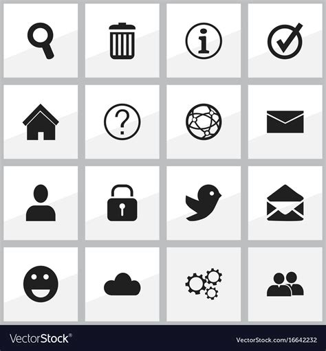 Set Of 16 Editable Internet Icons Includes Vector Image