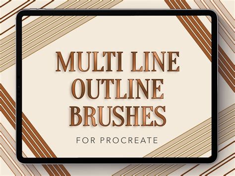 Outline Multi Line Procreate Brush Set Outline Brushes Rainbow Procreate Brush Procreate