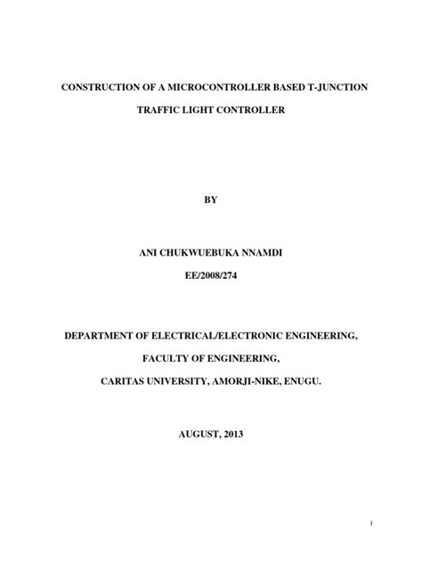 Construction Of A Microcontroller Based T Junction Traffic Light Controller Pdf Electronic