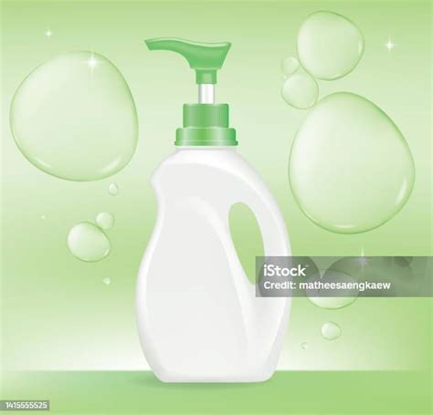 접시 세척 비누 광고 라벨 디자인으로 현실적인 플라스틱 식기 세척 포장 깨끗한 접시와 물이 튀는 액체 세척 비누 3d 벡터