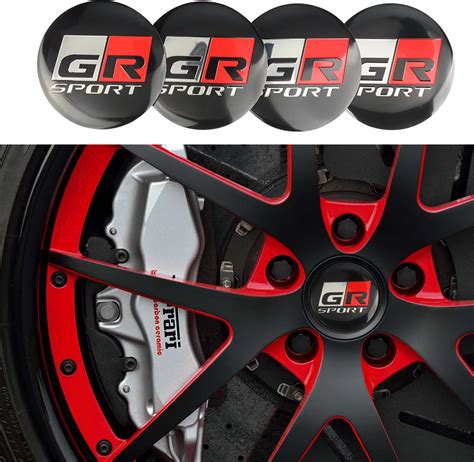 4pcs 55mm Gr Sport Logo Car Wheel Center Hub Cap Stickers Rim Decal For
