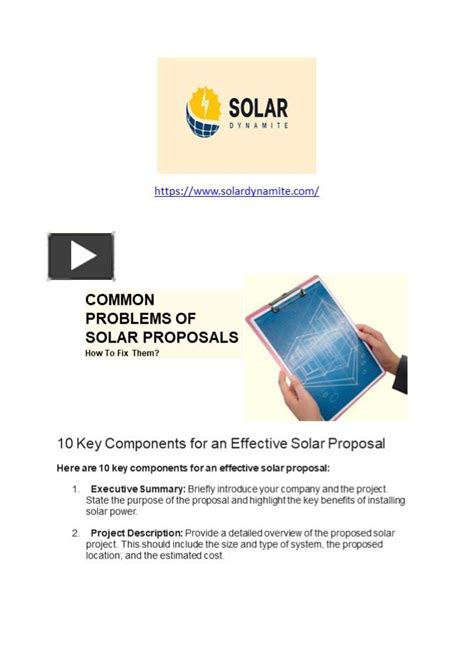 ppt 10 key components for an effective solar proposal powerpoint