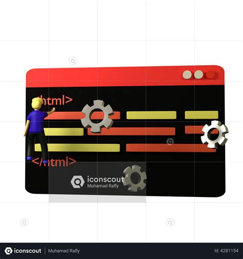 Programmer Working On A Html Code 3d Illustration Download In Png Obj Or Blend Format