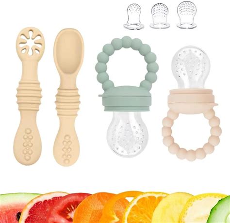 Cuillere Bebe 1er Age Et 2eme Age Et Grignoteuse Bebe Avec Anneau De