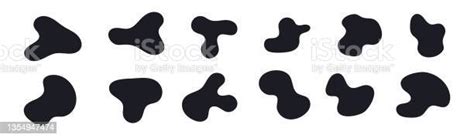 Organic Blob Shapes Isolated Dynamic Blob Set On White Background Abstract Fluid Figures Stock