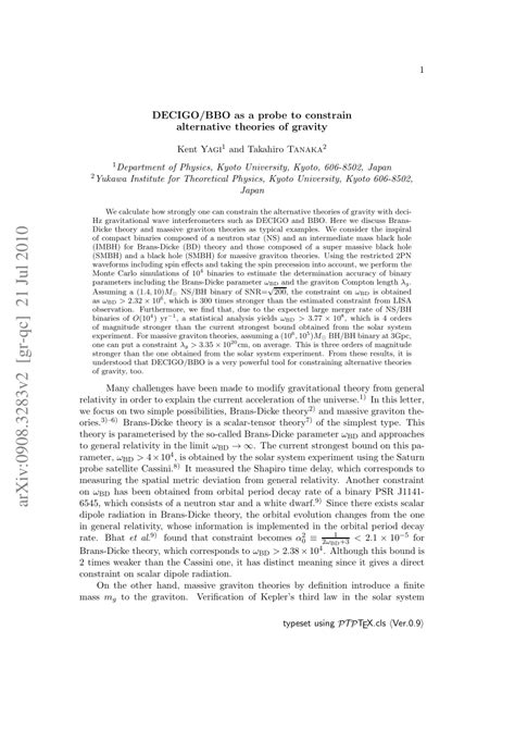 Pdf Decigo Bbo As A Probe To Constrain Alternative Theories Of Gravity