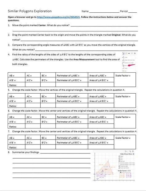 Similar Polygon Geogebra Exploration Polygon Teacher Resources Explore