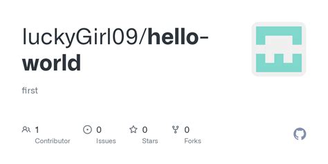 Github Luckygirl09hello World First