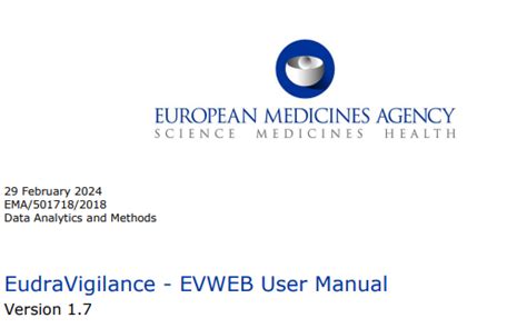Eudravigilance Evweb User Manual Formiventos