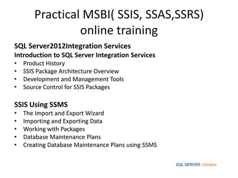 Practical Msbissis Ssasssrs Pptx